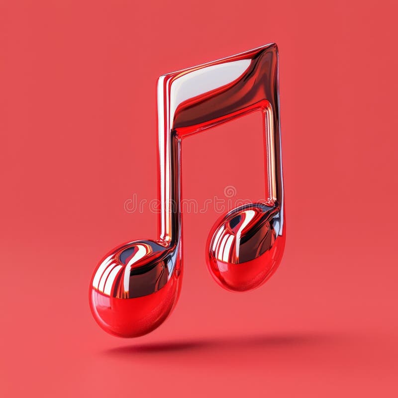 Red Music Note stock illustration. Illustration of color - 334826654
