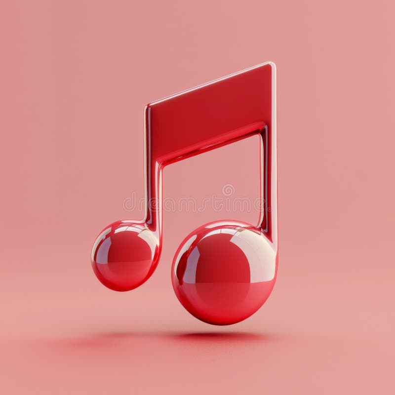 Red Music Note stock illustration. Illustration of note - 334826661