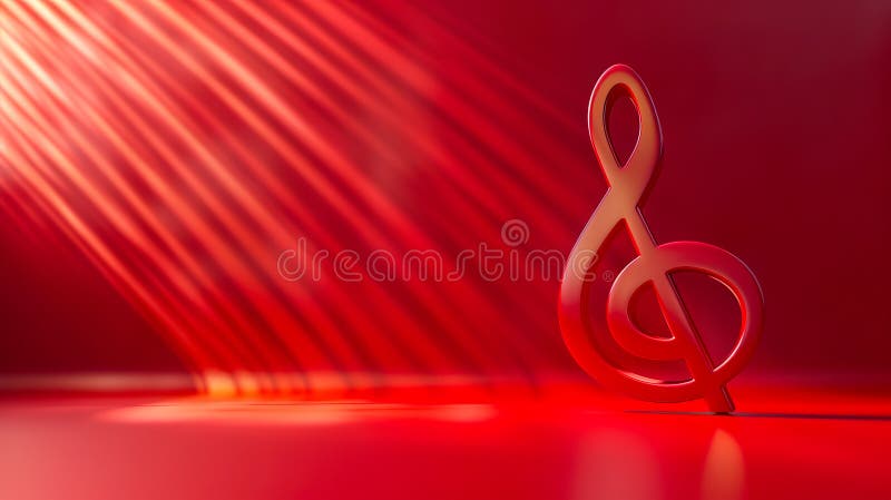A Red Music Note with Rays Coming Out of it Stock Image - Image of room ...