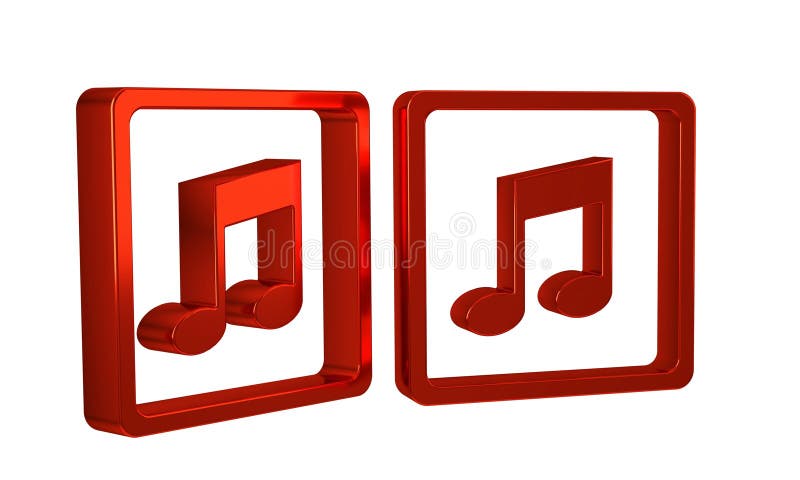 Red Music Note, Tone Icon Isolated on Transparent Background. Stock ...