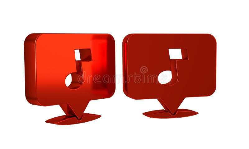 Red Music Note, Tone Icon Isolated on Transparent Background. Stock ...