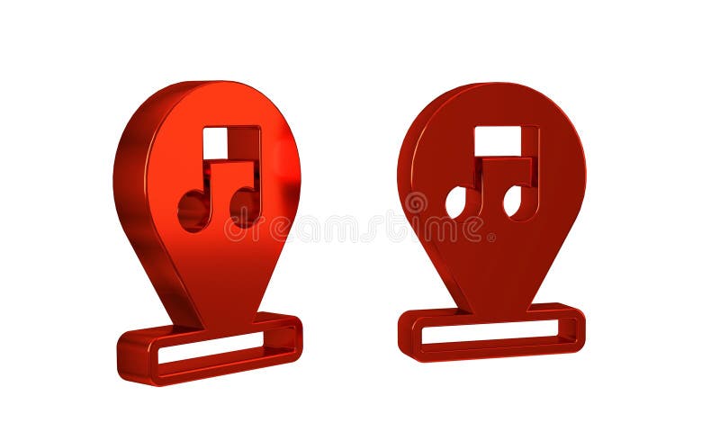 Red Music Note, Tone Icon Isolated on Transparent Background. Stock ...