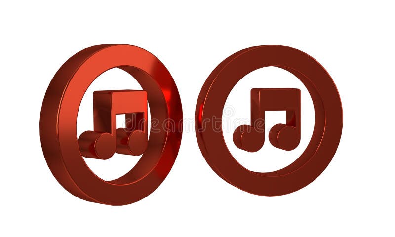 Red Music Note, Tone Icon Isolated on Transparent Background. Stock ...