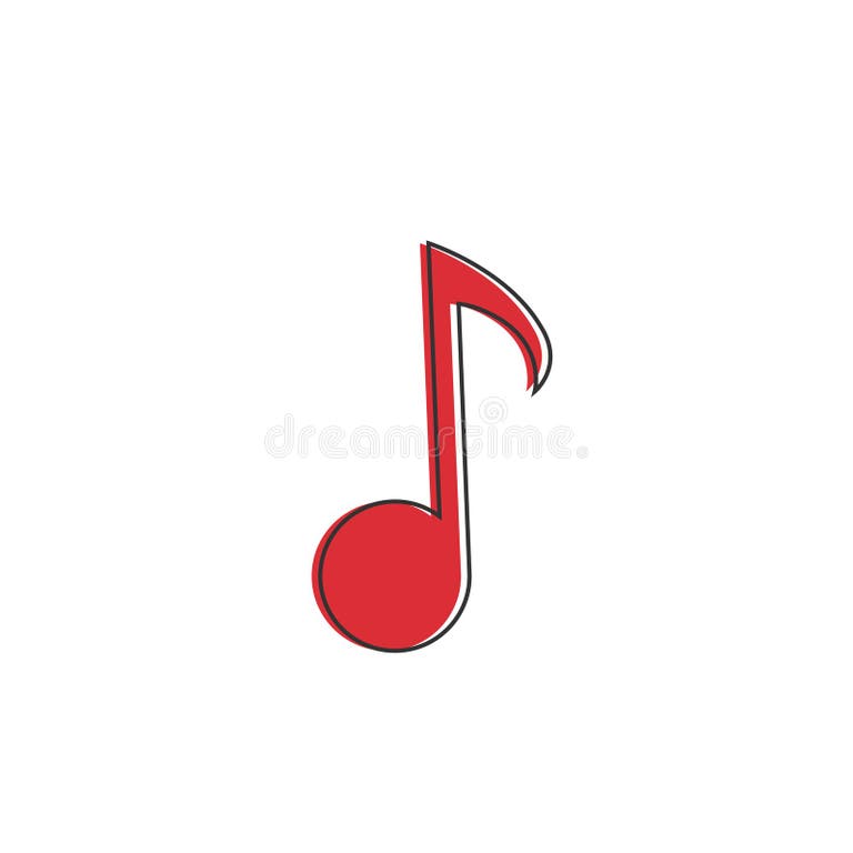 Red Music Note Vector Icon a Nice Logo for Any Kind of Sound Studio ...