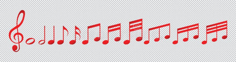 Red Music Notes Transparent Background Stock Illustrations – 85 Red ...