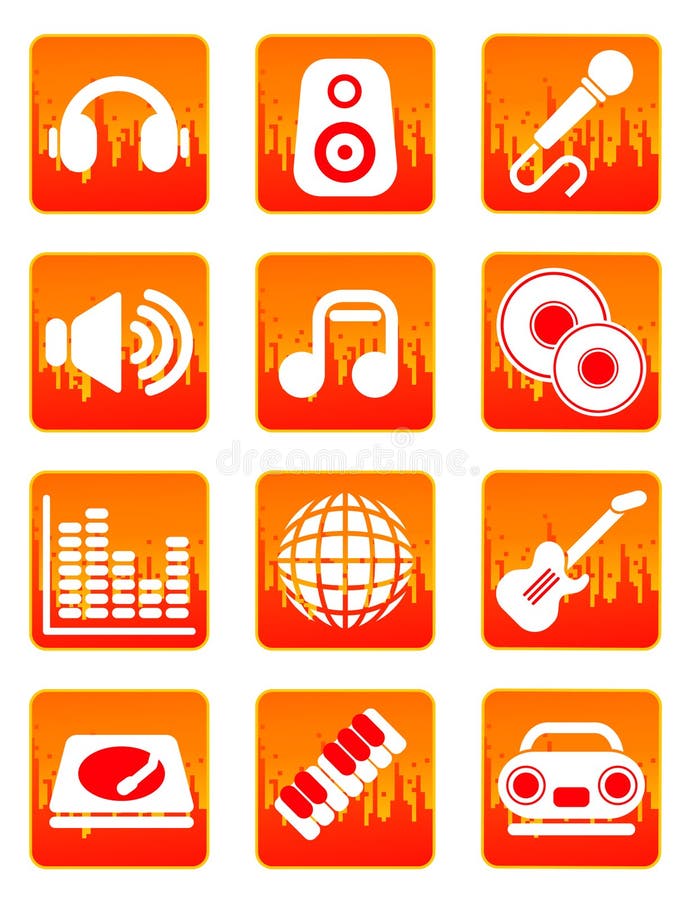 Music icons stock vector. Illustration of headphones, disco - 6315920