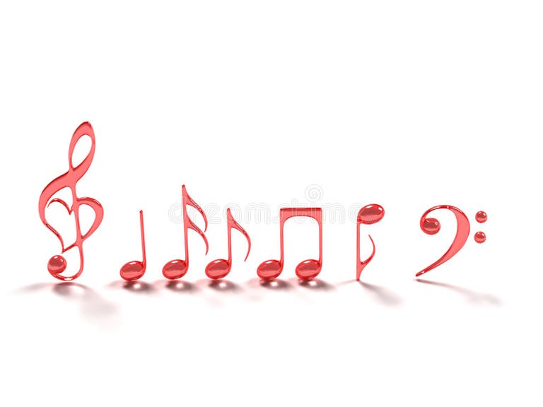 Red music symbol stock illustration. Illustration of rock - 5090405