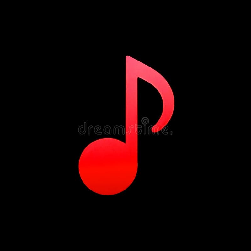 Red Musical Note on a Black Background Stock Illustration ...