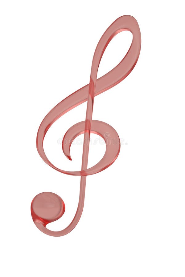 Red Musical Note Isolated on White Background, 3D Render. 3D ...