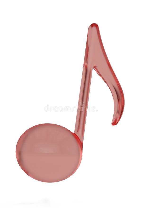 Red Musical Note Isolated on White Background, 3D Render. 3D ...