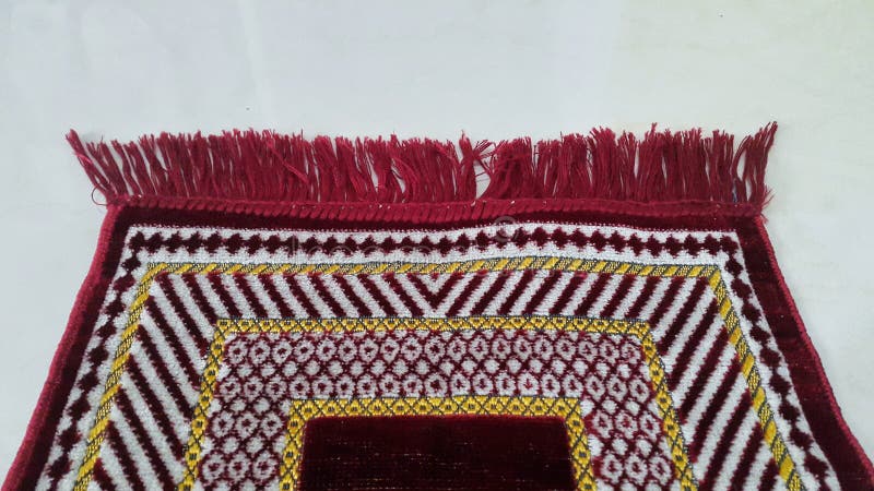 Muslim Prayer Mat on the Floor Stock Image - Image of design, maroon ...