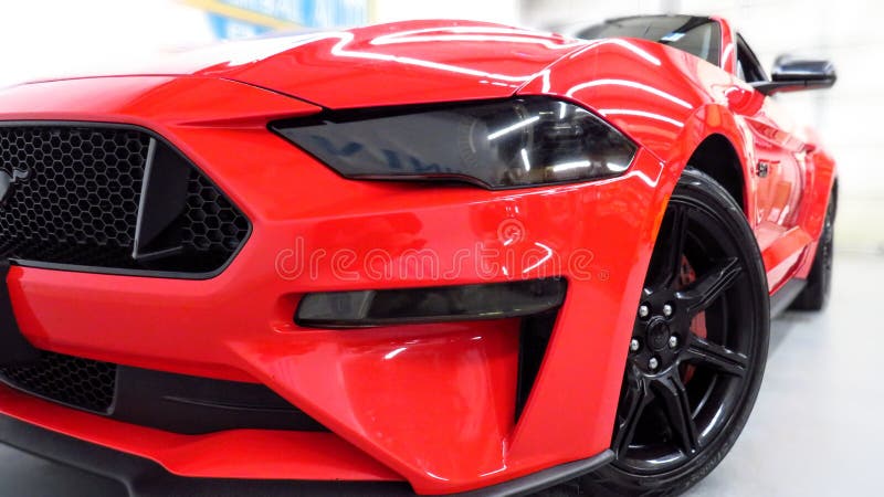 Red Mustang GT editorial stock photo. Image of sports - 258840853