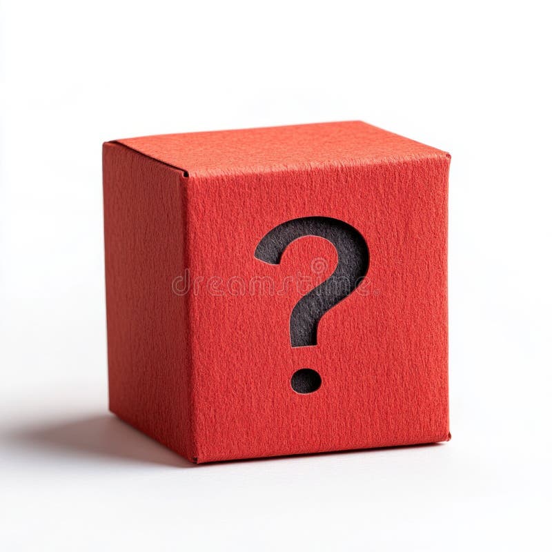 Red Mystery Box with Question Mark Stock Illustration - Illustration of ...