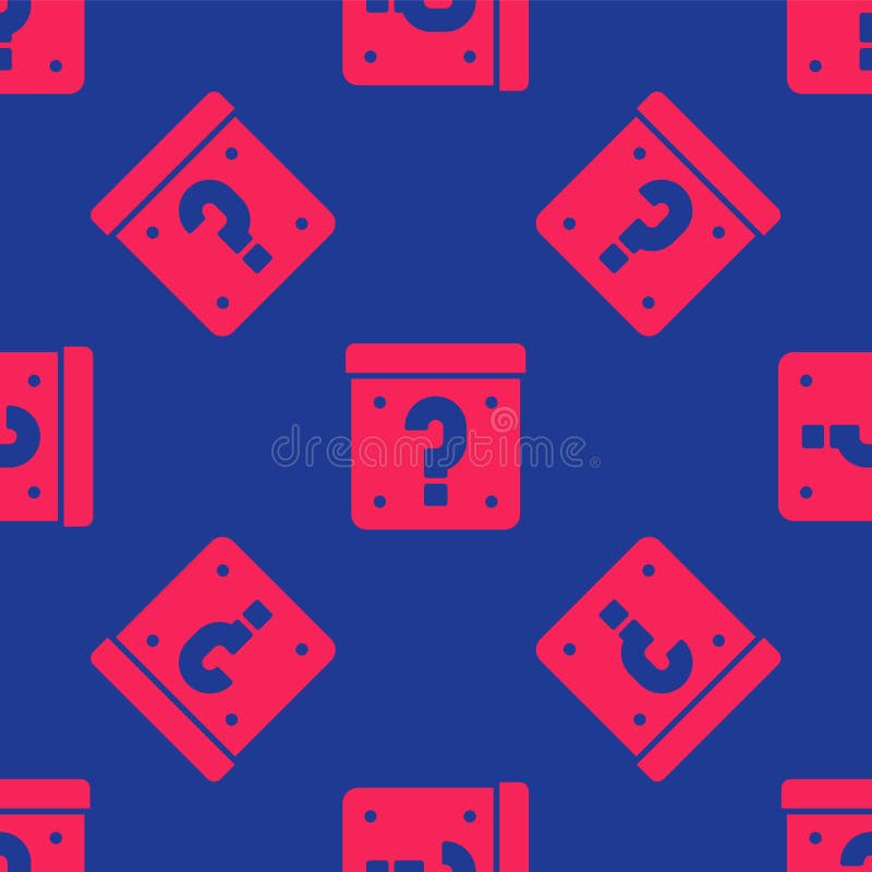 Red Mystery Box or Random Loot Box for Games Icon Isolated Seamless ...