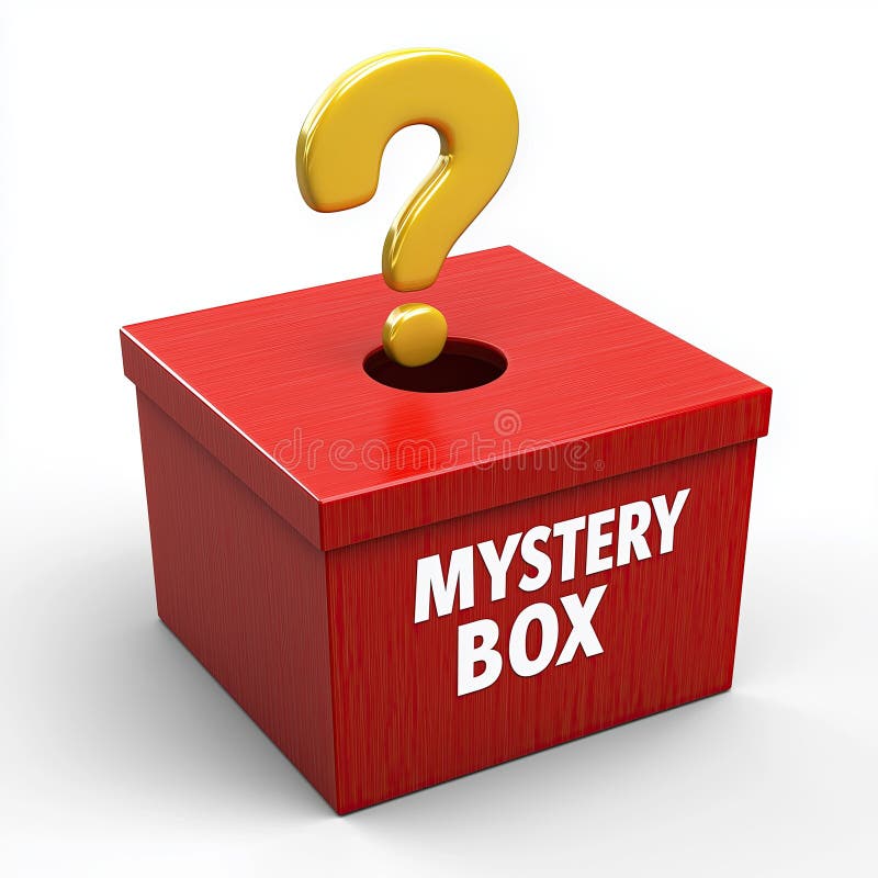 A Red Mystery Box with a White Question Mark on it. Stock Illustration ...