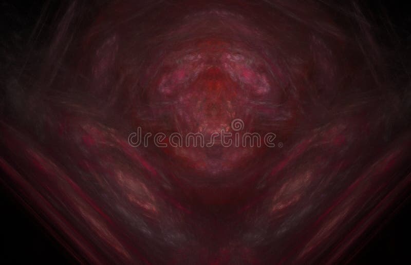 Red Mystical Fractal Pattern on Balck Background. Fantasy Fractal ...