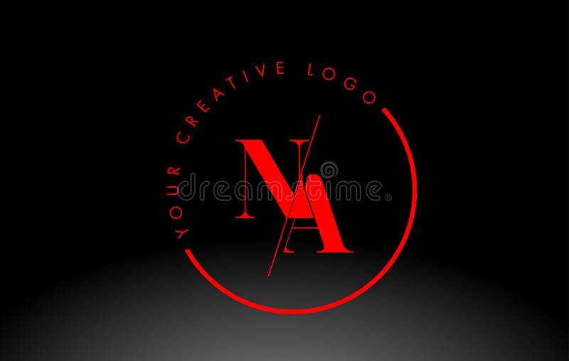 Red NA Serif Letter Logo Design with Creative Intersected Cut Stock ...