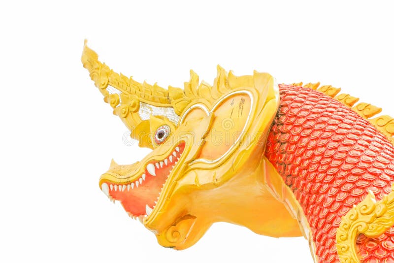Red naga statue stock image. Image of green, beautiful - 161871633