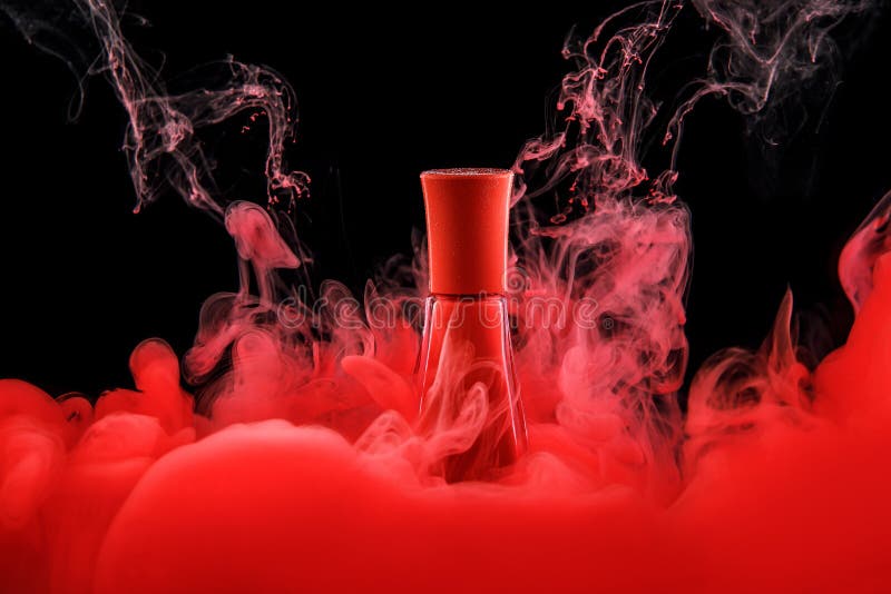 Red Nail Polish on Abstract Red Background Stock Image - Image of ...