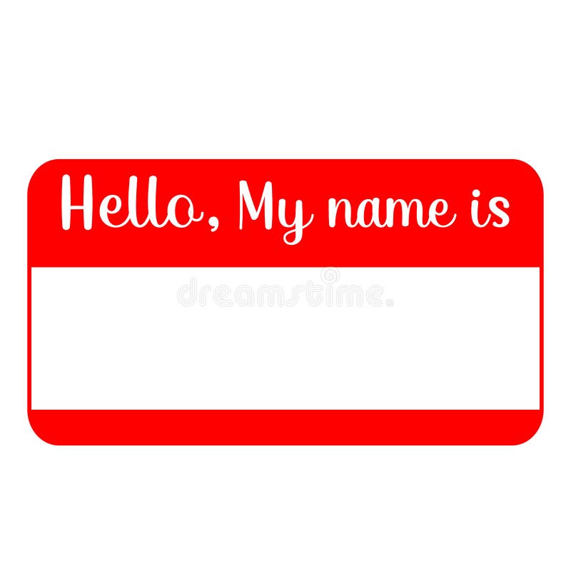 Red Name Tag Empty Sticker HELLO My Name is Stock Vector - Illustration ...