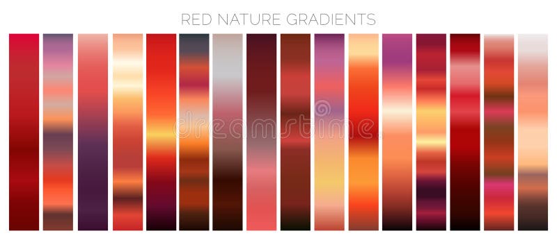 Red Nature Gradient Color Swatch Set Stock Illustration - Illustration ...