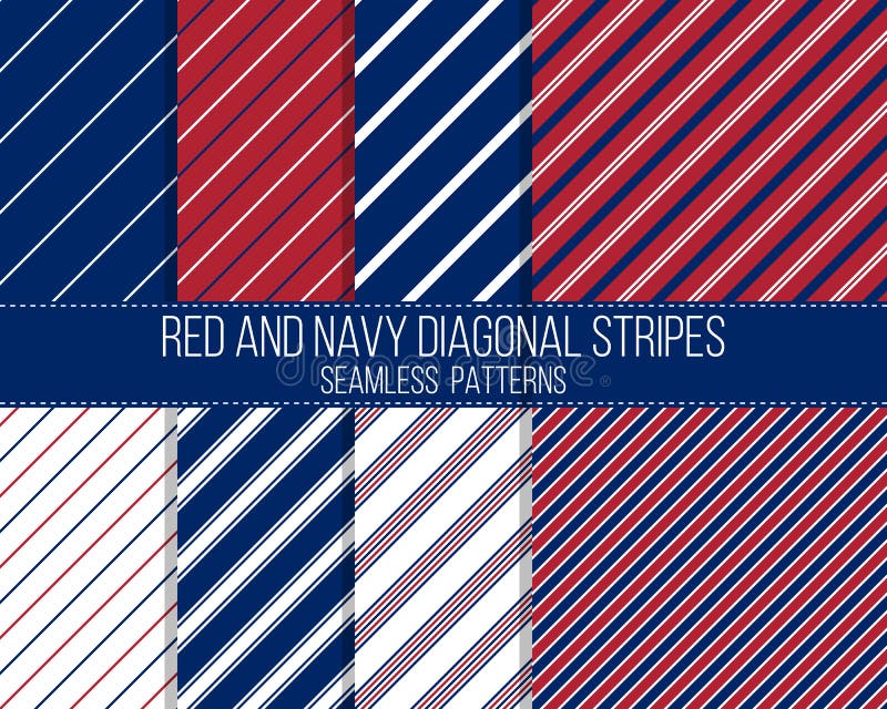 Navy and Red Stars and Stripes, Vector Seamless Patterns Stock Vector ...
