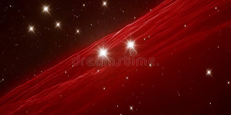 Red Nebula Space Background Stars Cosmic Abstract Art Galaxy Stock ...