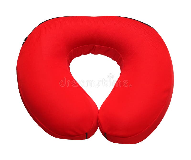 Red neck pillow stock photo. Image of isolated, comfortable - 168153456