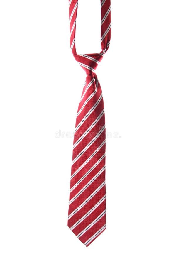 Red necktie on white stock photo. Image of pattern, striped - 22631854