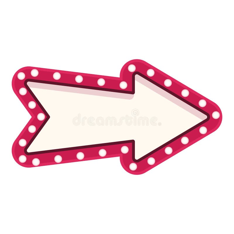 Red Neon Arrow Sign Pointing Right with Empty Space for Text Stock ...