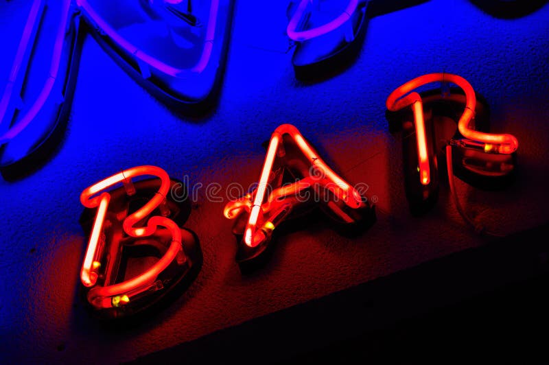Red neon bar sign stock photo. Image of horizontal, place - 349942