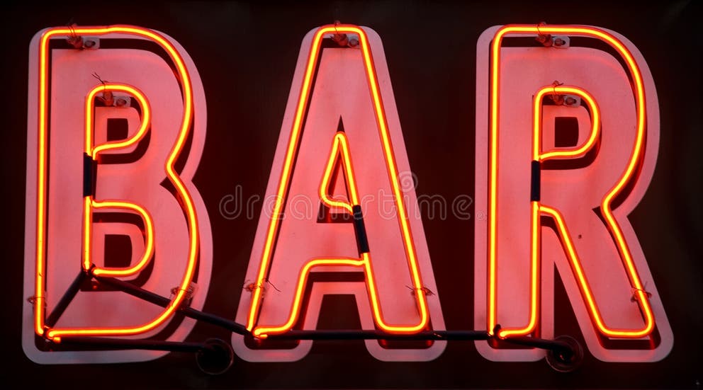 Red neon bar sign stock photo. Image of horizontal, place - 349942