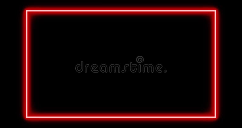 Red Neon Border Using Abstract Glowing Light Makes Frame - 4k Stock ...