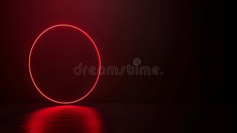 Red Neon Circle 3D Render stock illustration. Illustration of graphic ...