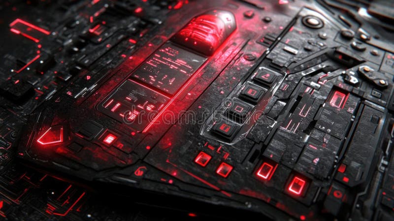 Red Neon Futuristic Tech Panel Stock Illustration - Illustration of ...
