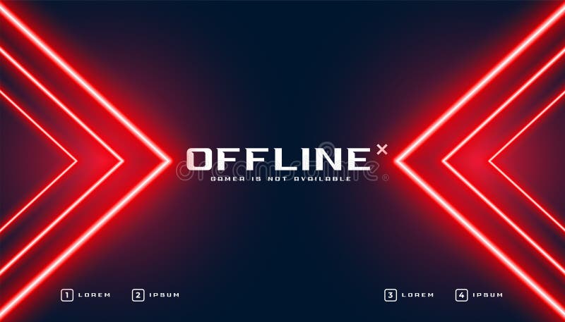 Red Neon Glowing Gaming Banner in Arrow Style Vector Illustration Stock ...