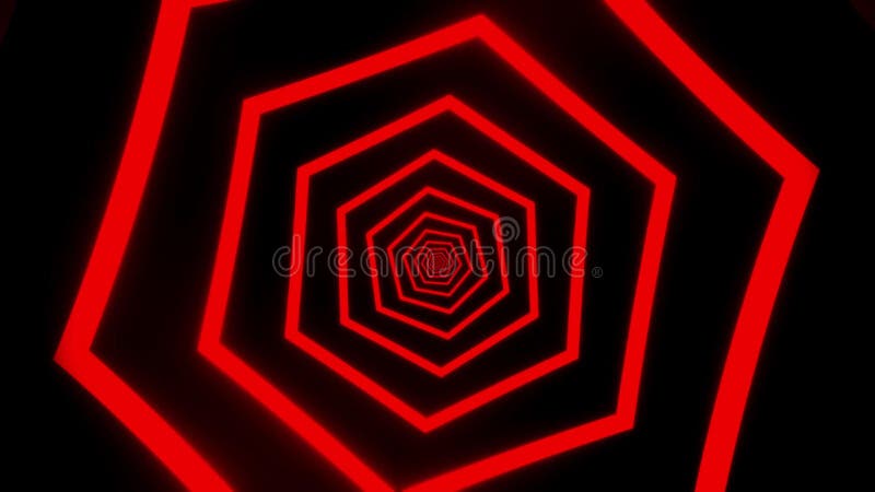 Red Neon Hexagons Tunnel VJ Loop Motion Graphic Background Stock Footage - Video of electronic ...