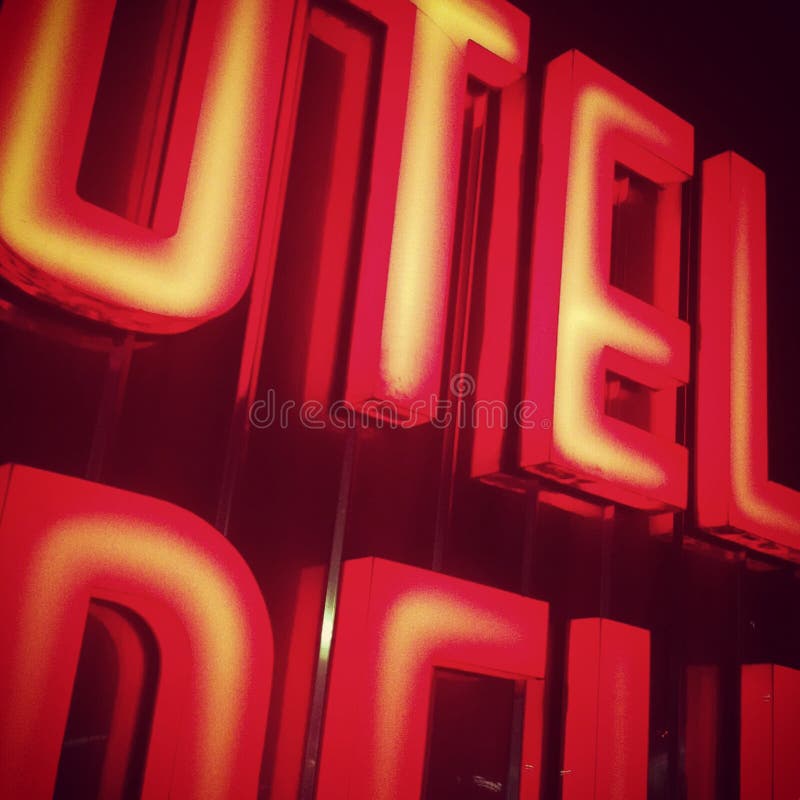 Red Hotel sign editorial stock image. Image of motel - 108964994