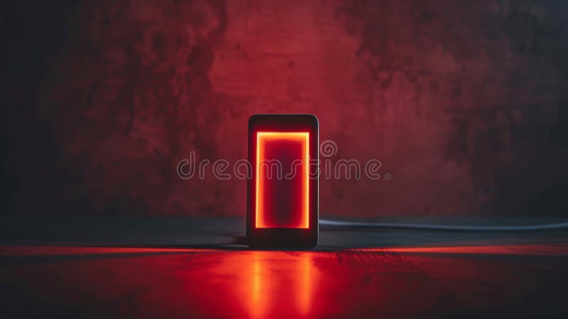 Red Neon Light Phone.Neon Pulse Stock Illustration - Illustration of ...