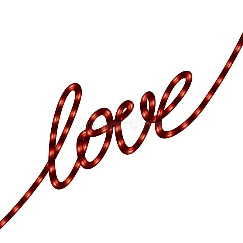 Red Neon Love SIgn. EPS 10 stock vector. Illustration of elegance ...