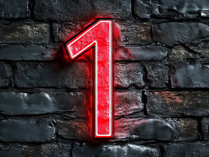Neon Number One Brick Wall Ai Generated Stock Photos - Free & Royalty ...