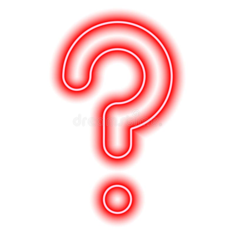 Red Neon Question Mark Isolated on White Stock Vector - Illustration of ...