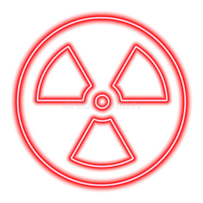 Red Neon Radiation Icon Isolated on White Stock Vector - Illustration ...