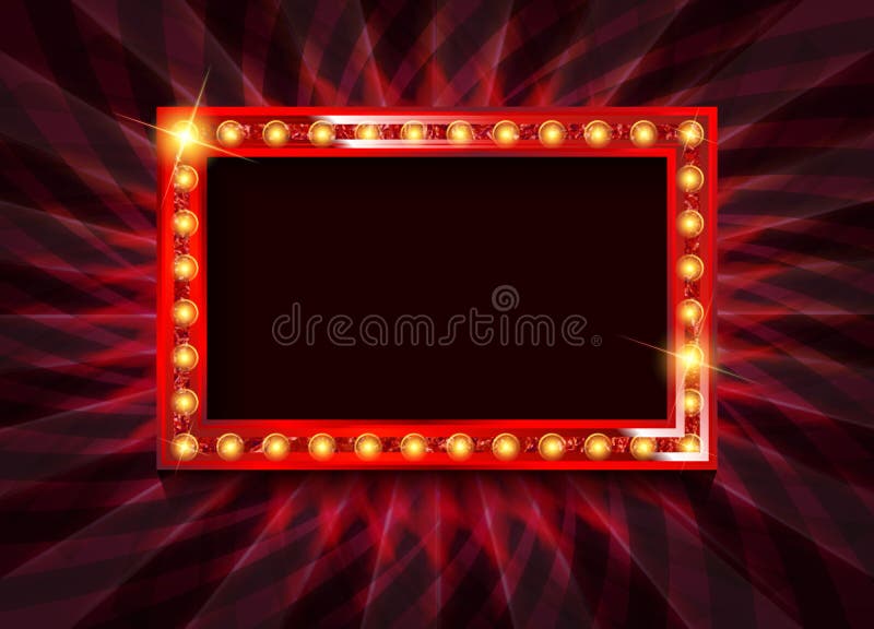 Red neon round frame stock illustration. Illustration of illuminated ...