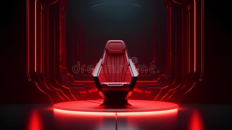 Red Neon Seats on a Dark Background. 3D Rendering. Neon Lights Stock ...