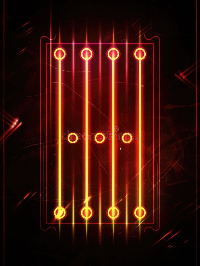 Red Neon Sign Four Lights stock photo. Image of advertising - 374218736