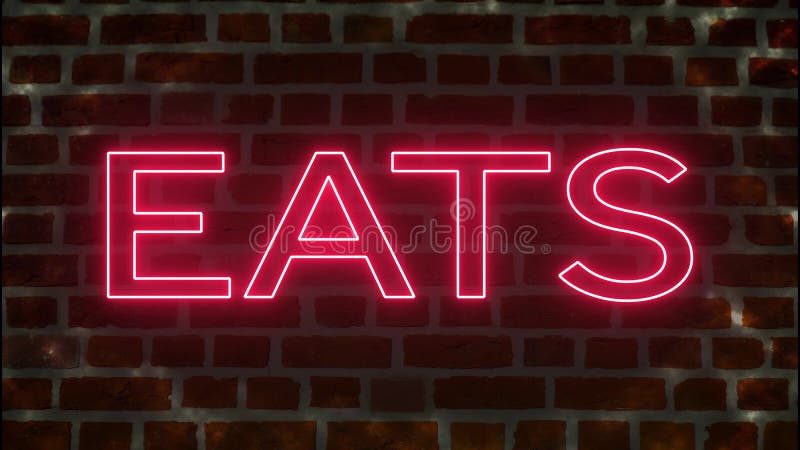 Red Neon Sign Outside a Restaurant Stock Video - Video of cafe, outside ...