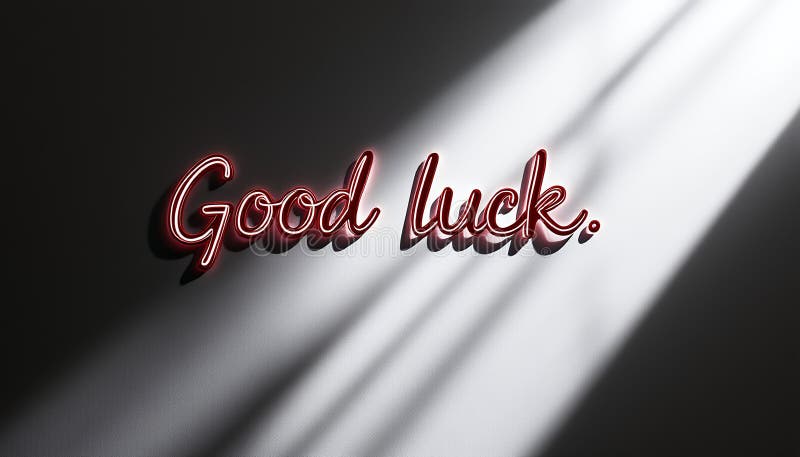 Good Luck Neon Sign in Sunlight Stock Illustration - Illustration of ...