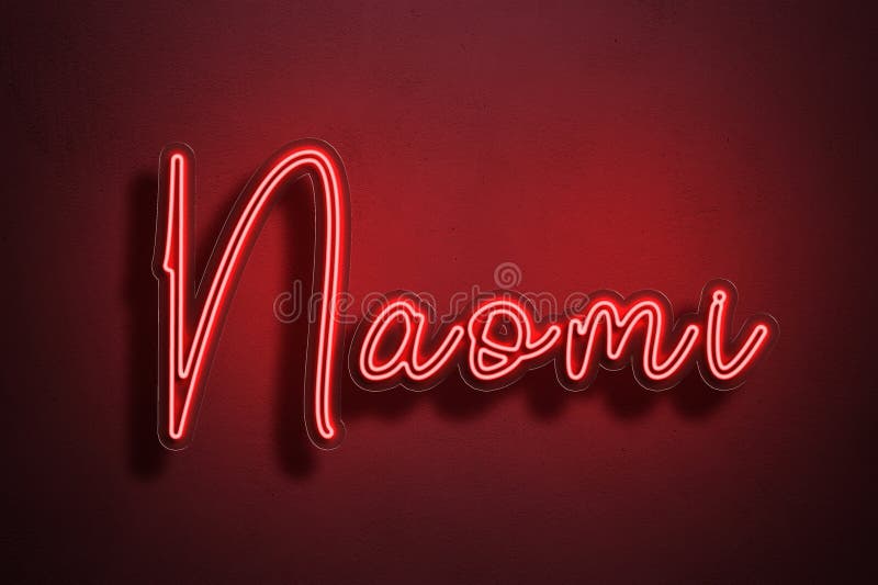Red Neon Style Text Effect of Name Naomi on Red Background Stock Photo ...
