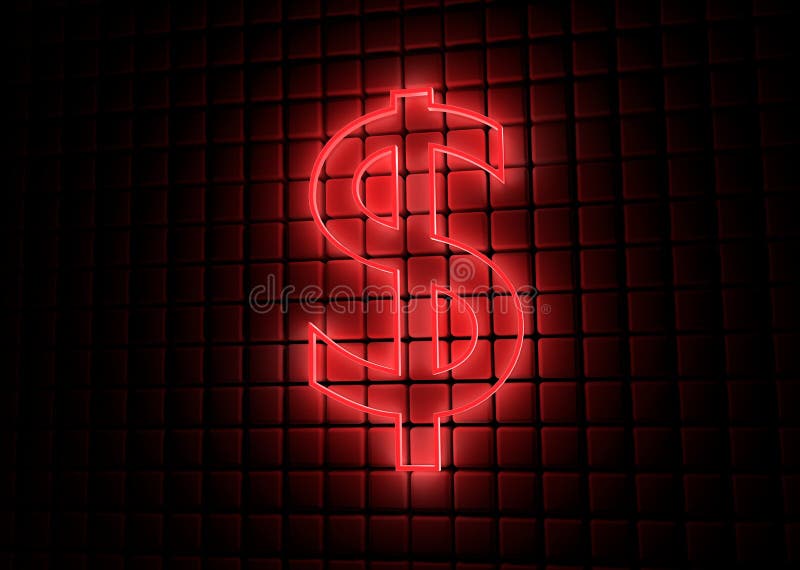 Neon green dollar sign stock illustration. Illustration of banking ...